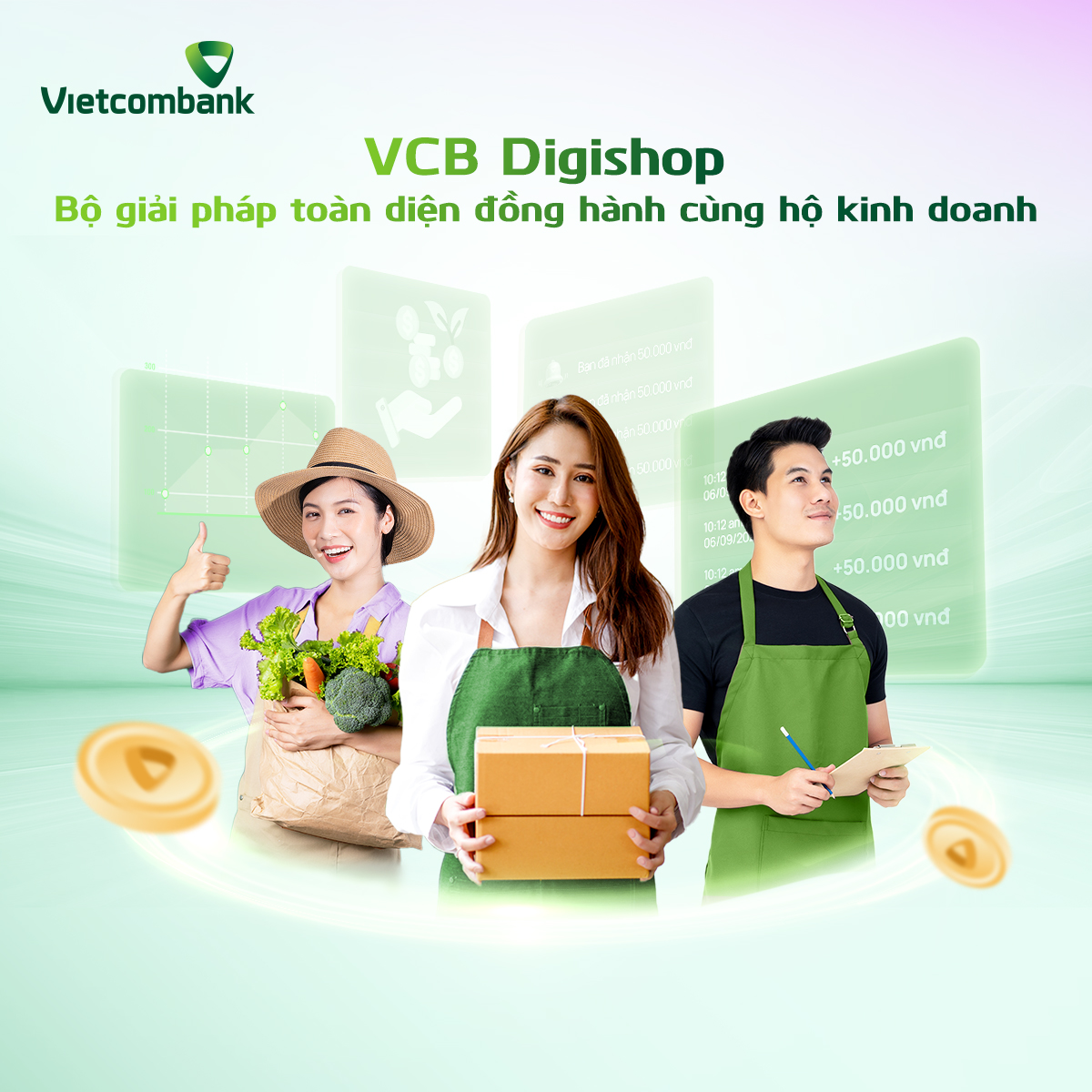 VCB Digishop – Bộ giải pháp toàn diện đồng hành cùng hộ kinh doanh thực hiện Nghị định 70/2025/NĐ-CP