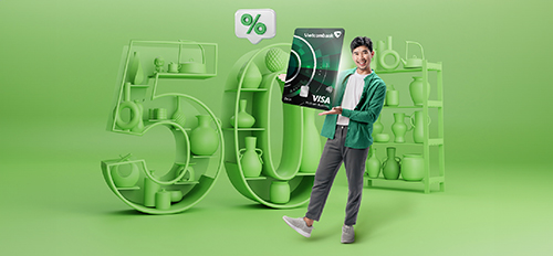 50% REFUND OF TRANSACTION VALUE WITH VIETCOMBANK VISA BUSINESS CARD
